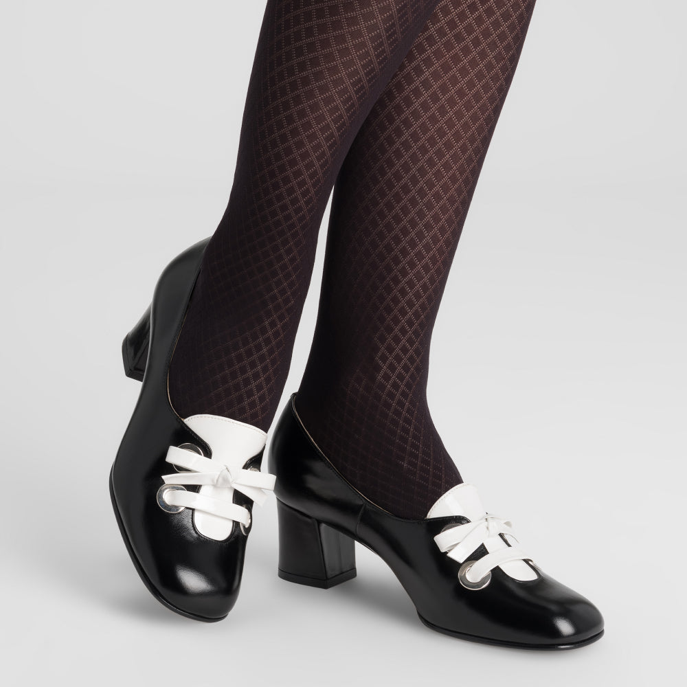 Pattie 1960s Shoes (Black/White) – American Duchess - Europe