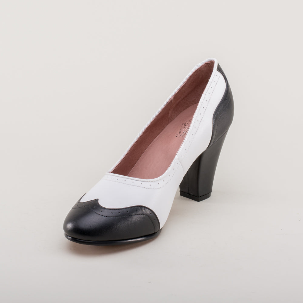 Peggy Women's 1940s Spectator Pumps (Black/White) – American Duchess ...
