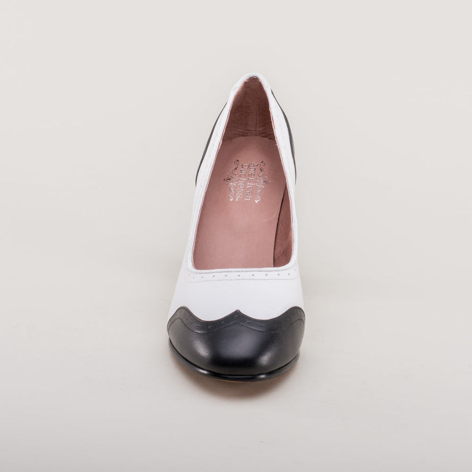 Peggy Women's 1940s Spectator Pumps (Black/White) – American Duchess ...